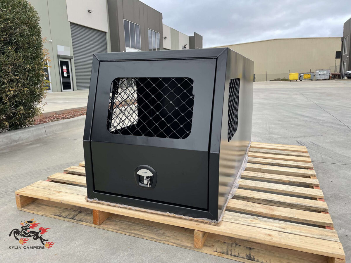 800mm Black Flat Plate Ute Canopy With Dog CageKylin Campers