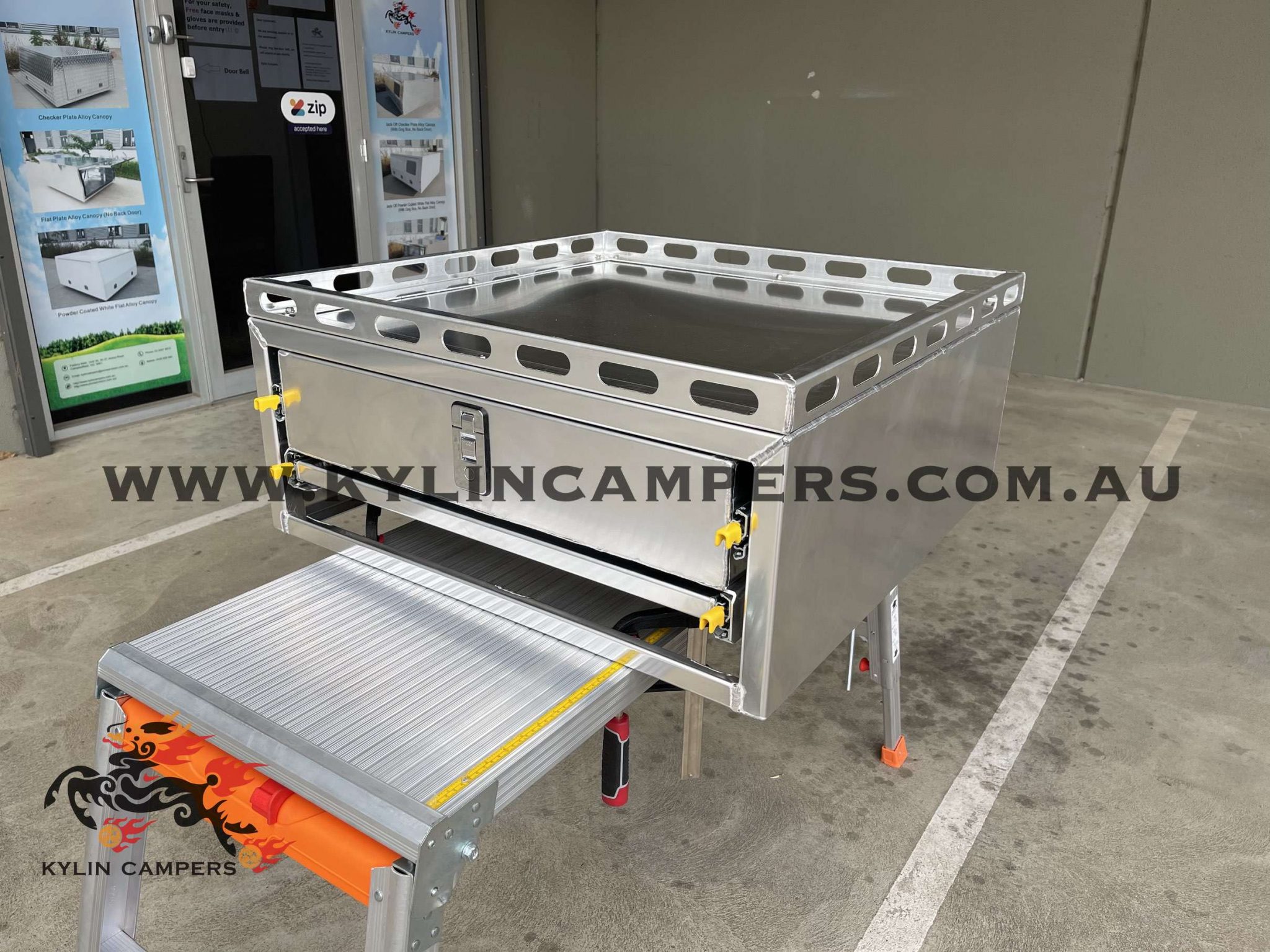 Aluminium Ute Canopy Drawer - Single Drawer with benchKylin Campers