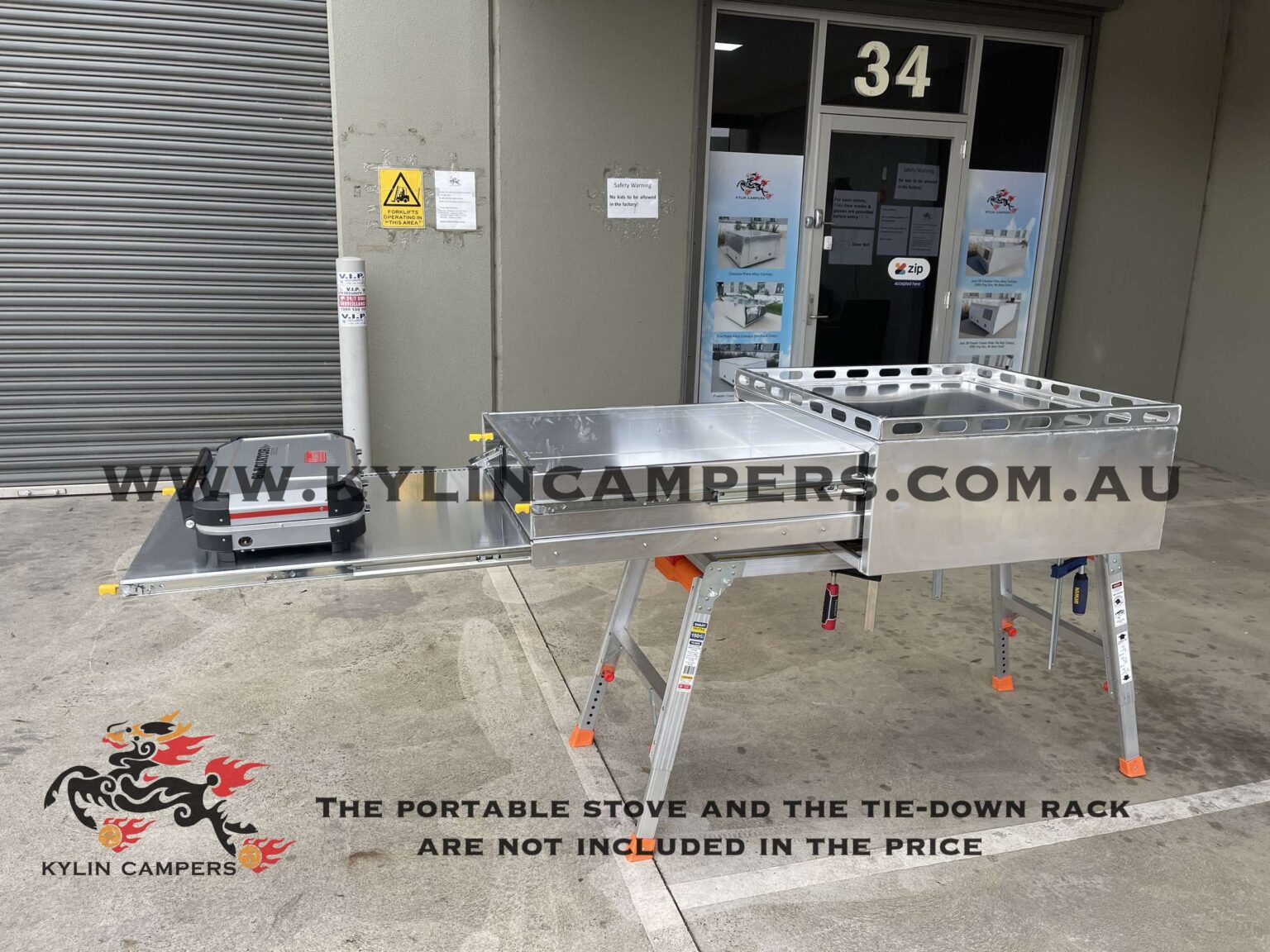 Aluminium Ute Canopy Drawer - Single Drawer with benchKylin Campers