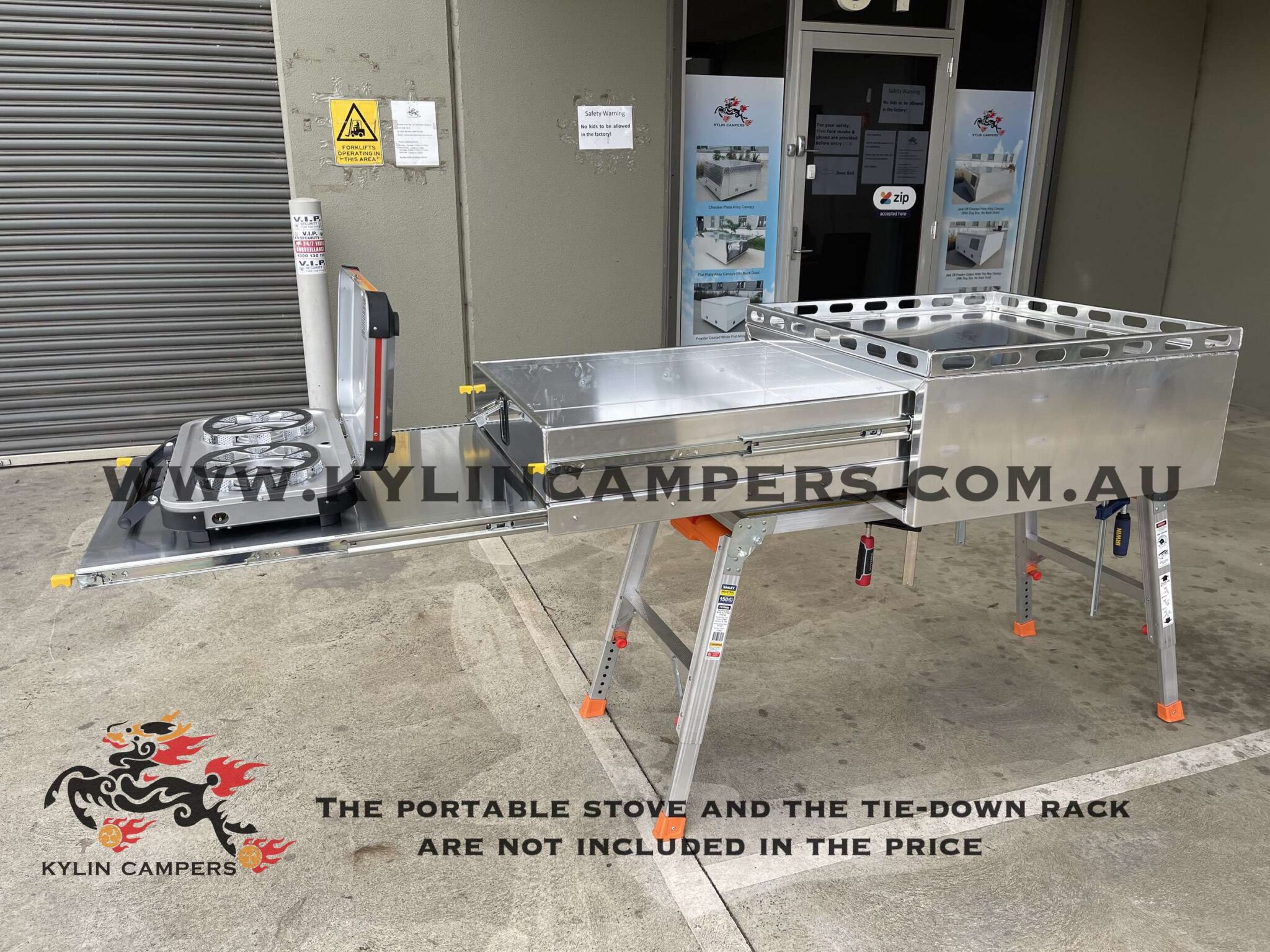 Aluminium Ute Canopy Drawer - Single Drawer with benchKylin Campers