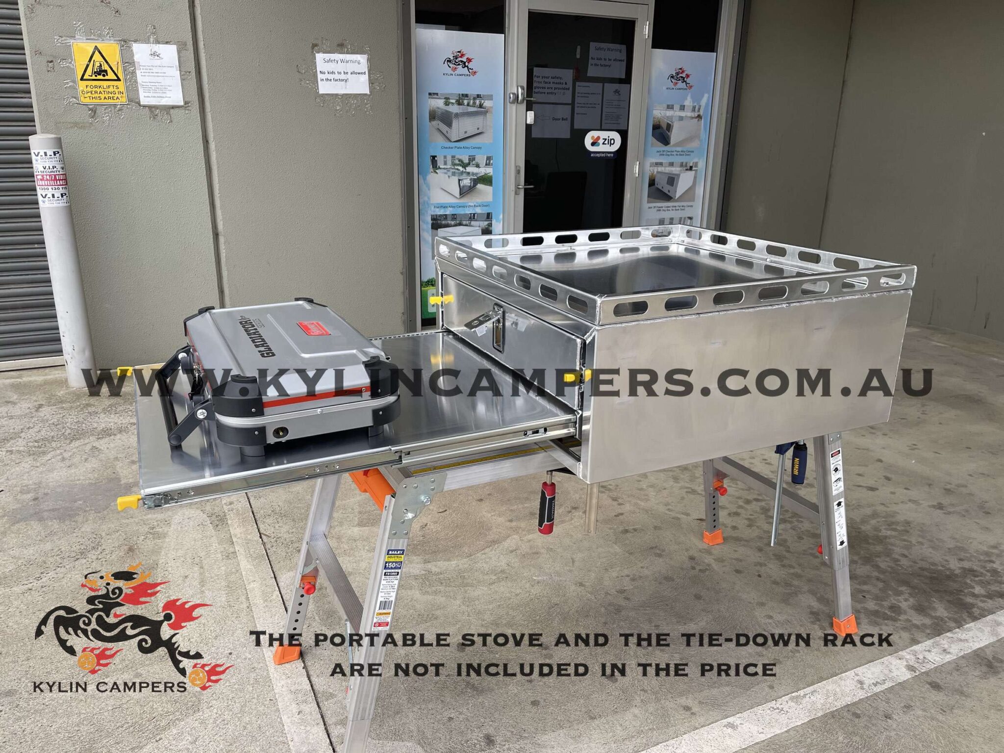 Aluminium Ute Canopy Drawer - Single Drawer with benchKylin Campers