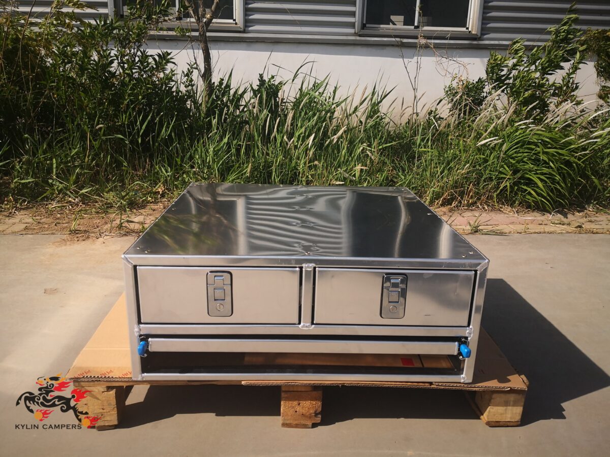 Aluminium Ute Canopy Dual Drawer with table - Kylin CampersKylin Campers