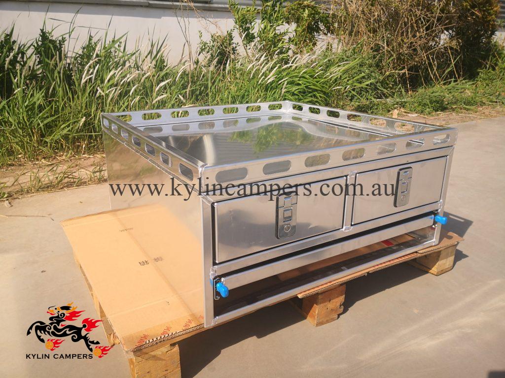 Aluminium Ute Canopy Dual Drawer with table - Kylin CampersKylin Campers