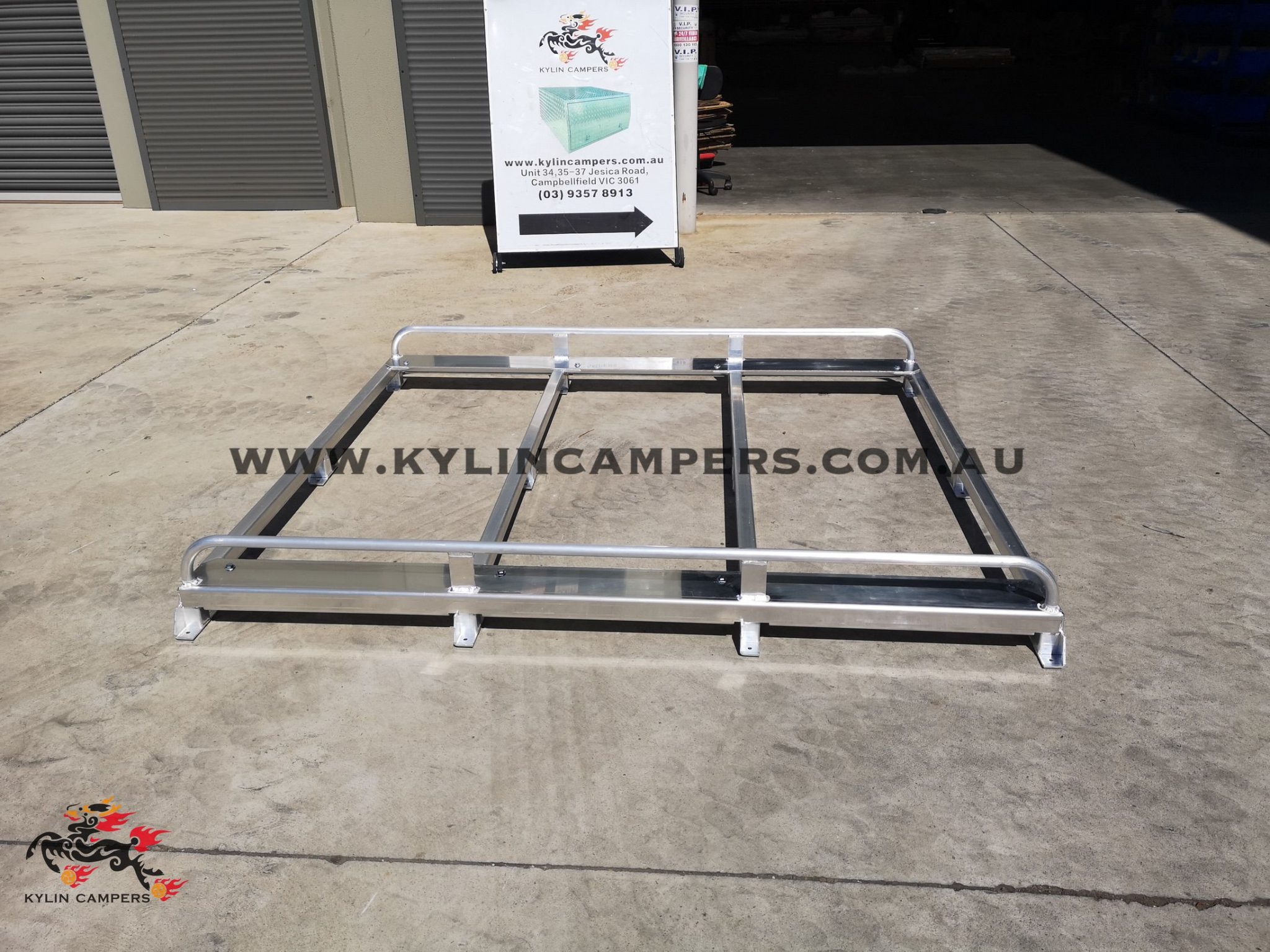 1.8m x 1.5m Silver Ute Canopy Roof Top Tent Rack -Kylin Campers
