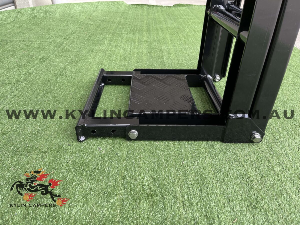 Adjustable Black Alloy Ladder for Ute Canopy -Kylin Campers