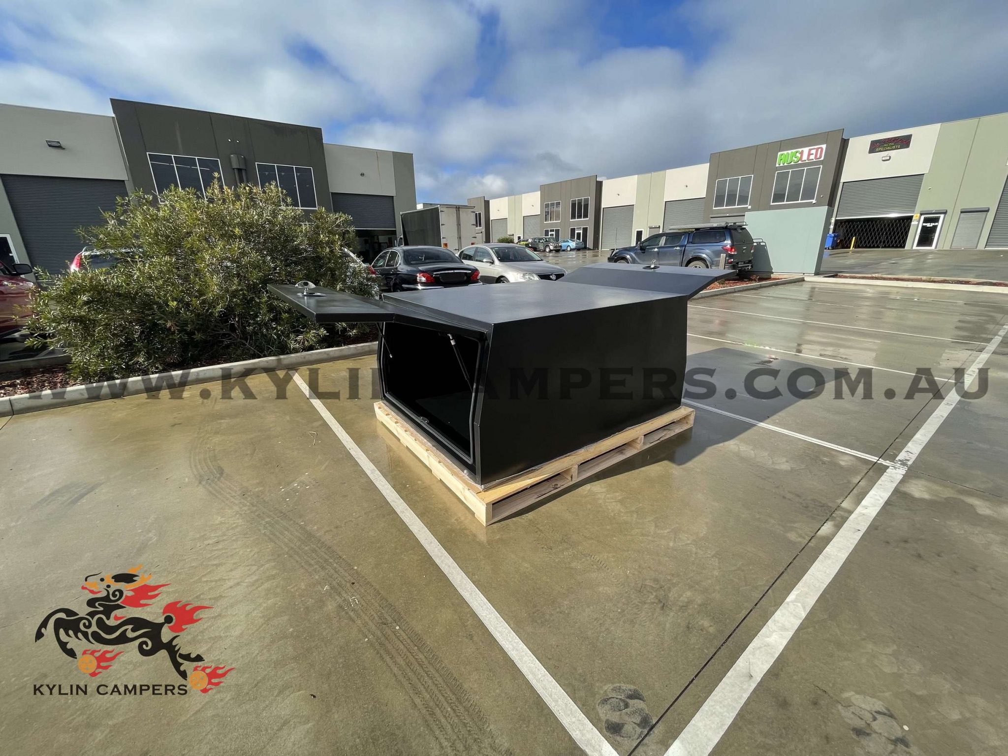 1500mm Black Flat Plate Aluminium CanopyKylin Campers