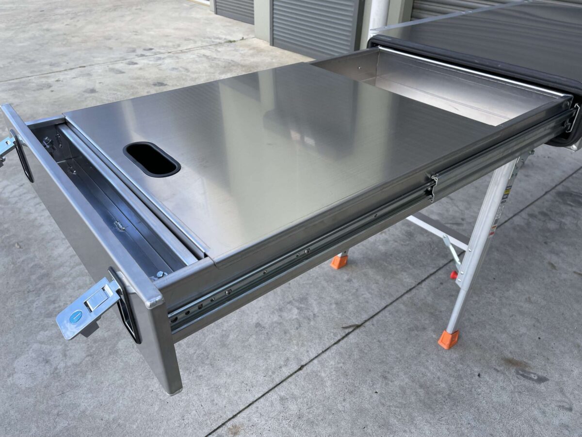 Stainless Steel Bench for Under Tray Drawers (700x650mm) -Kylin Campers