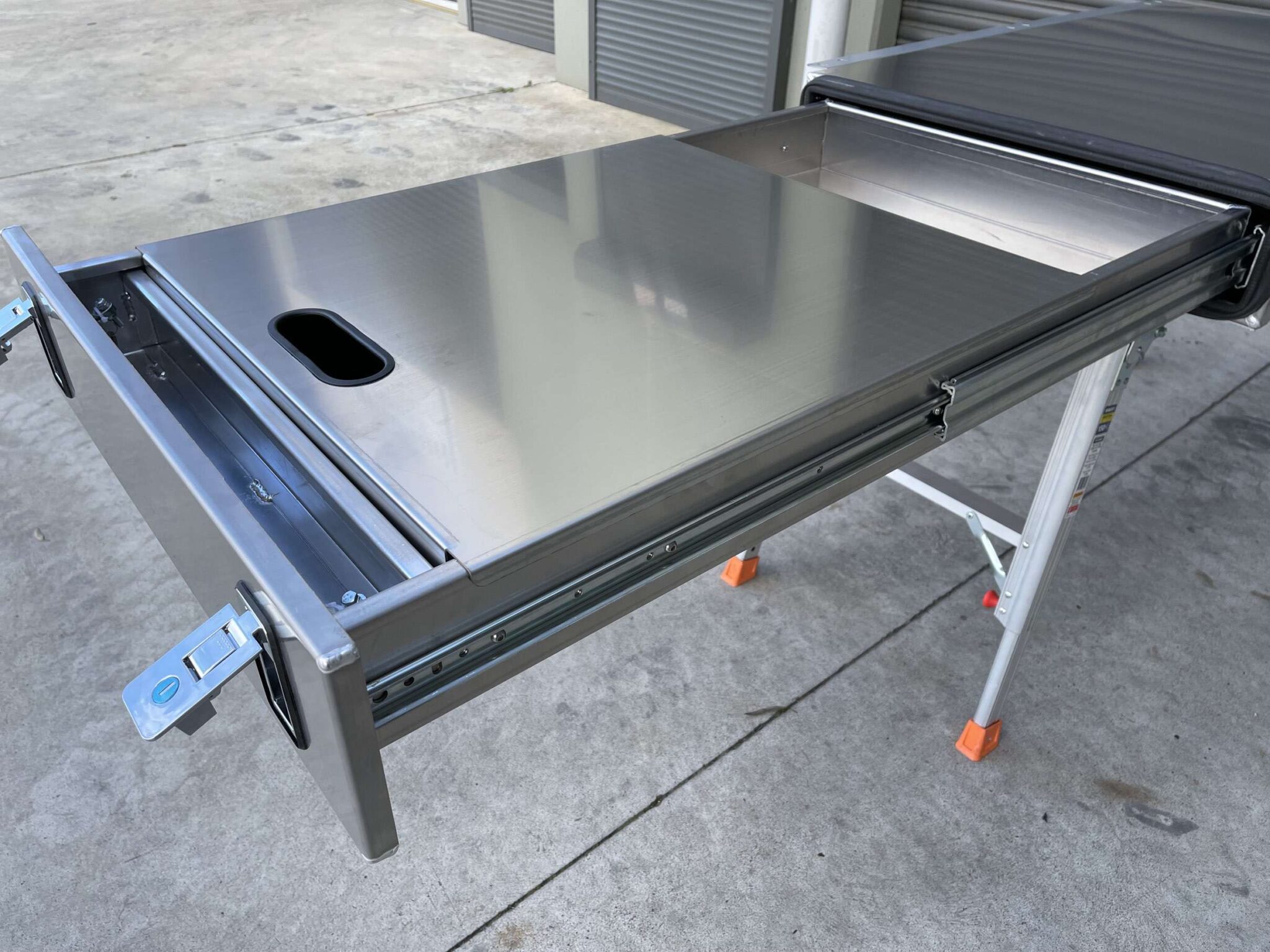 Stainless Steel Bench for Under Tray Drawers (700x650mm) -Kylin Campers