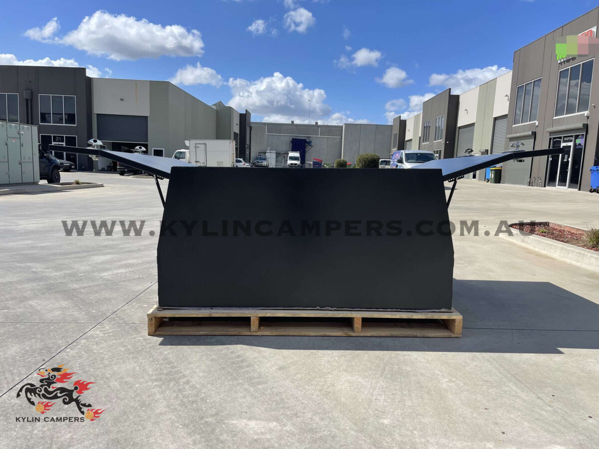 1800mm Long Dual Cab Black Alloy Jack Off Canopy (2 doors)Kylin Campers