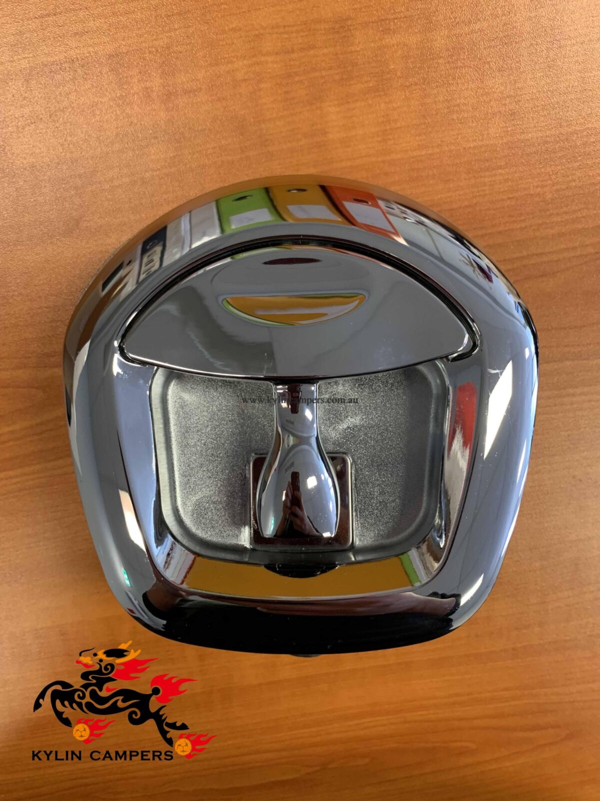 Whale Tail Lock for Ute Canopy in Chrome -Kylin Campers