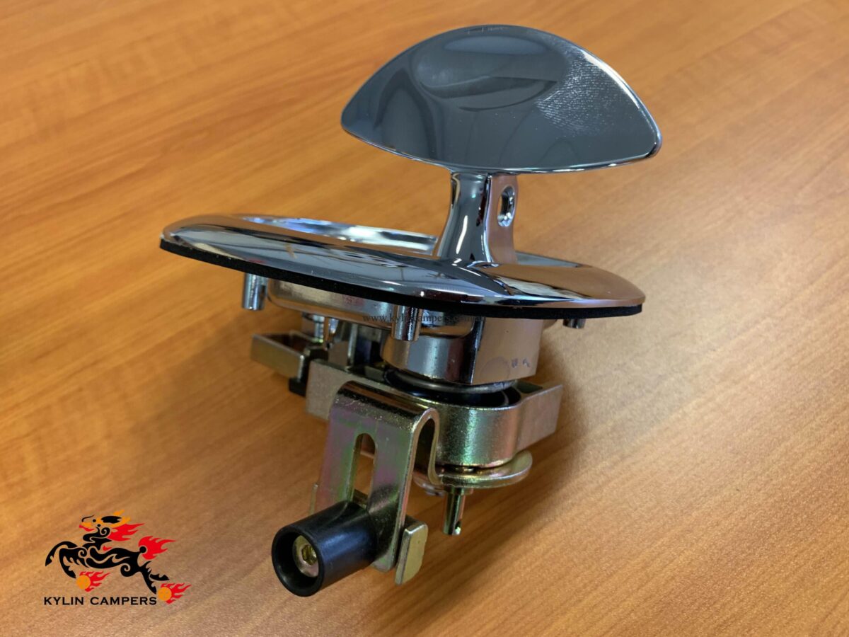 Whale Tail Lock for Ute Canopy in Chrome -Kylin Campers