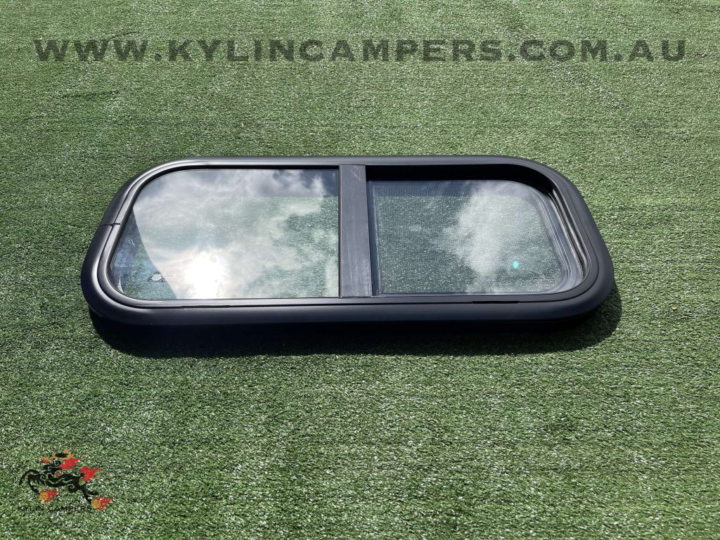 Black Alloy Sliding Window for Caravan or Ute Canopy (750mm x 350mm ...