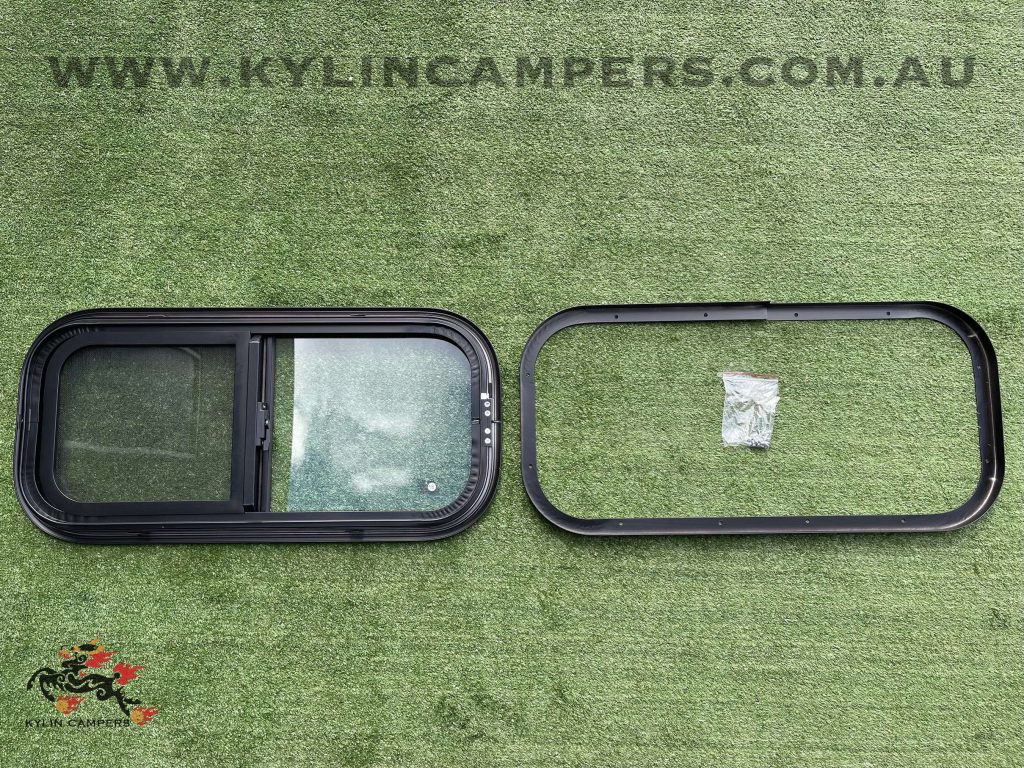 Black Alloy Sliding Window for Caravan or Ute Canopy (750mm x 350mm ...