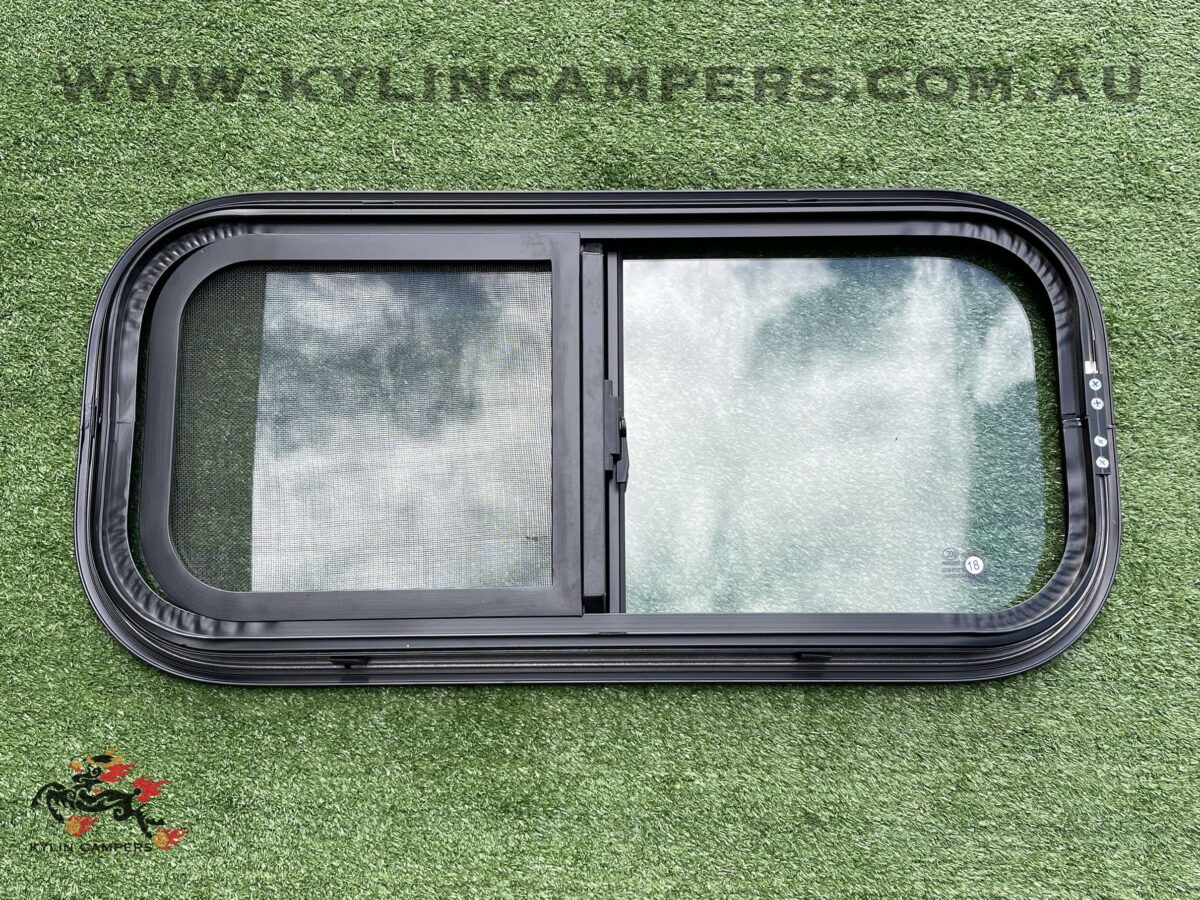 Black Alloy Sliding Window for Caravan or Ute Canopy (750mm x 350mm ...