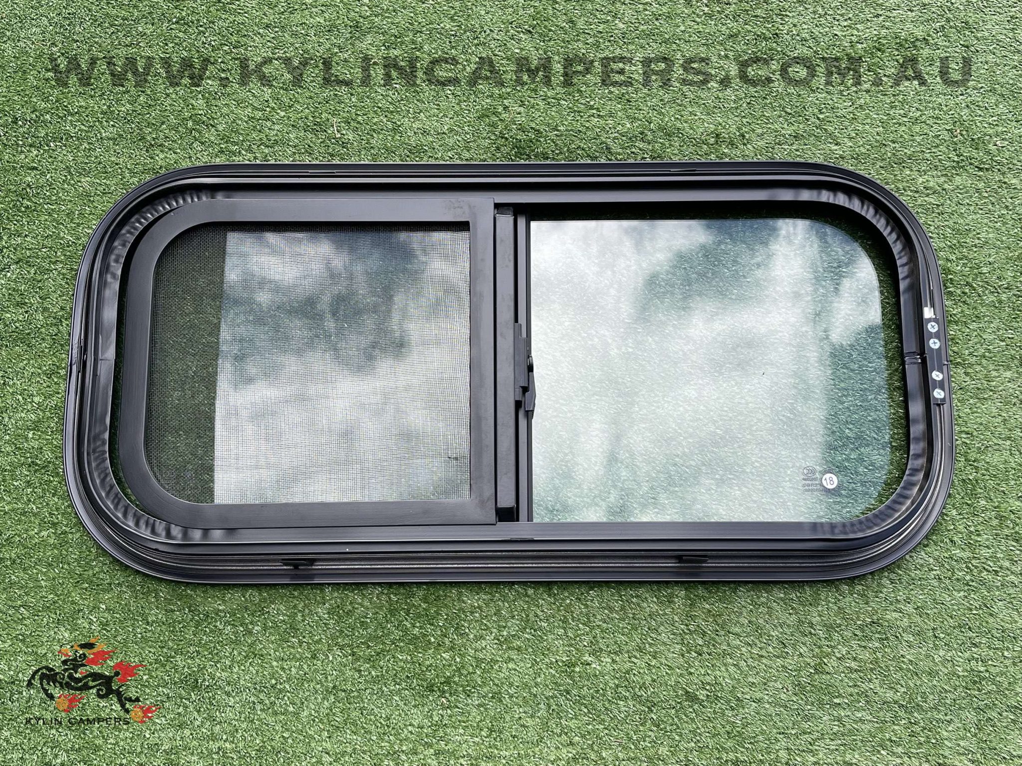 Black Alloy Sliding Window for Caravan or Ute Canopy (750mm x 350mm ...
