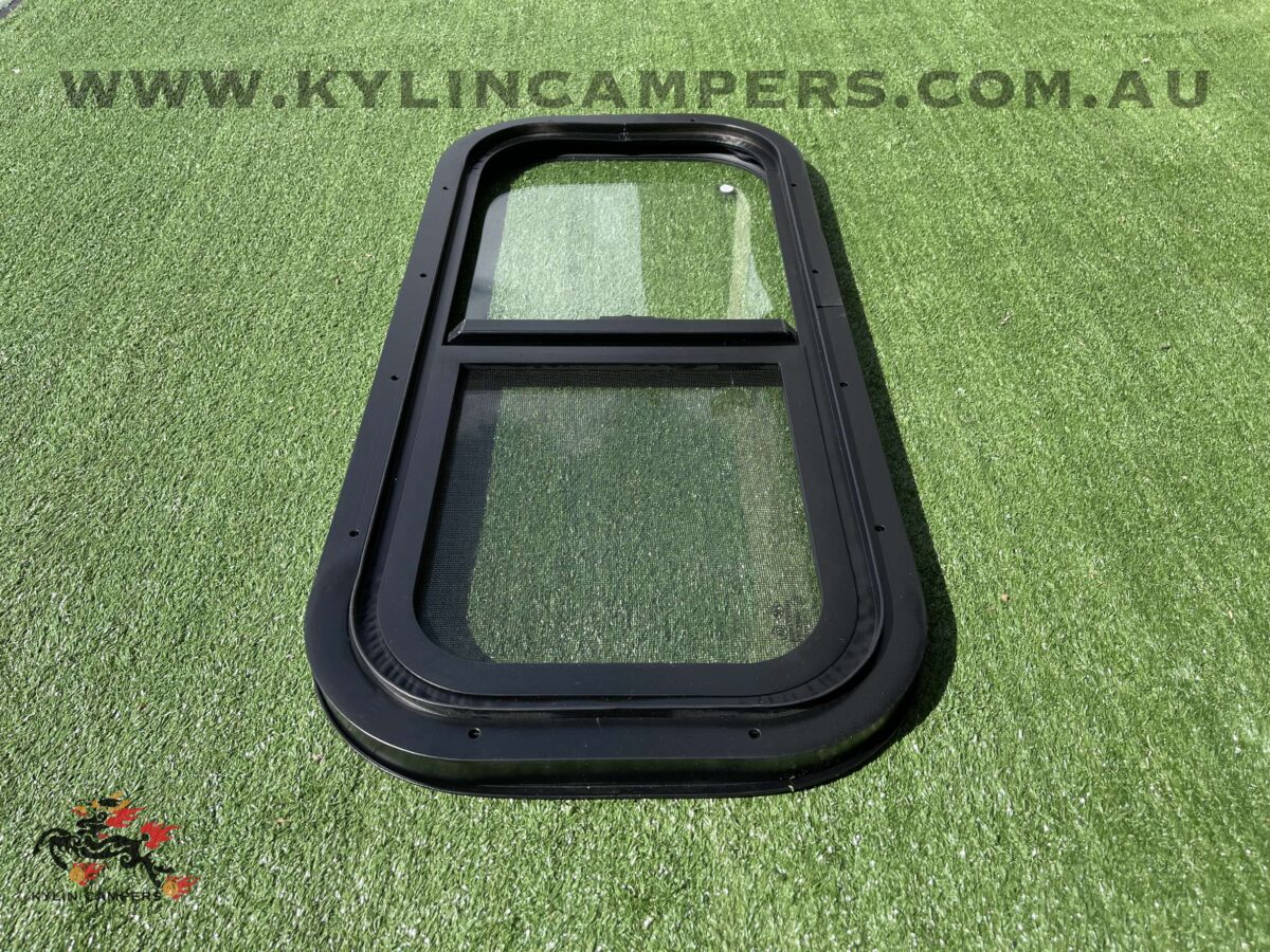 Black Alloy Sliding Window for Caravan or Ute Canopy (750mm x 350mm ...