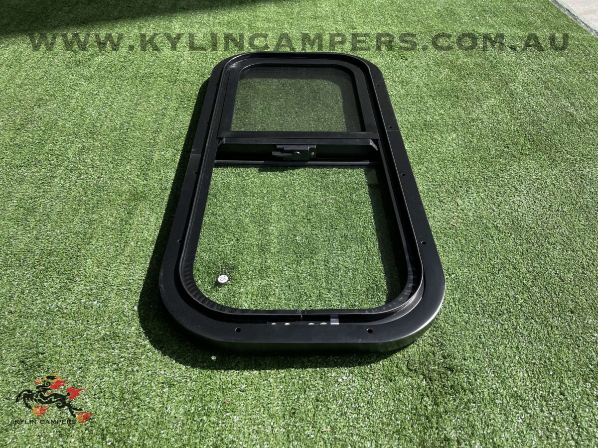 Black Alloy Sliding Window for Caravan or Ute Canopy (750mm x 350mm ...