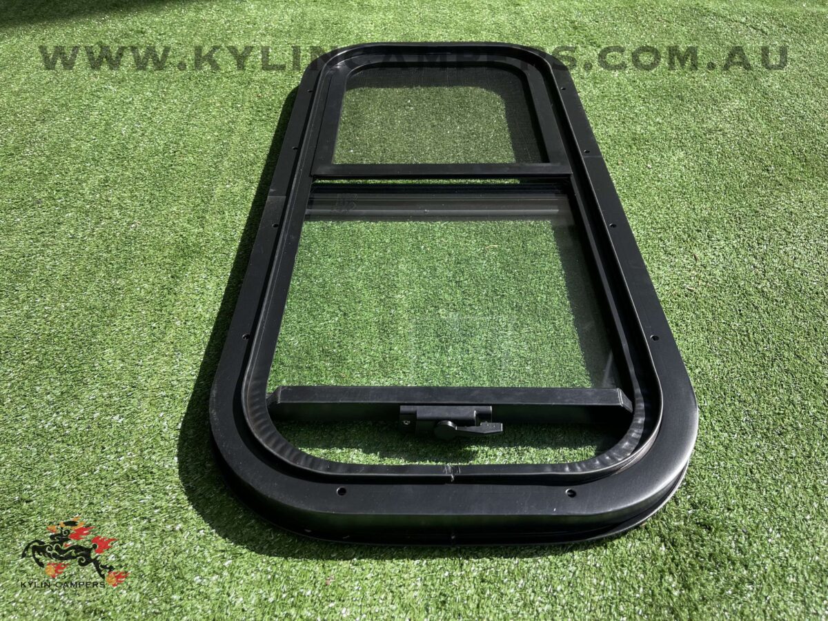 Black Alloy Sliding Window for Caravan or Ute Canopy (750mm x 350mm ...
