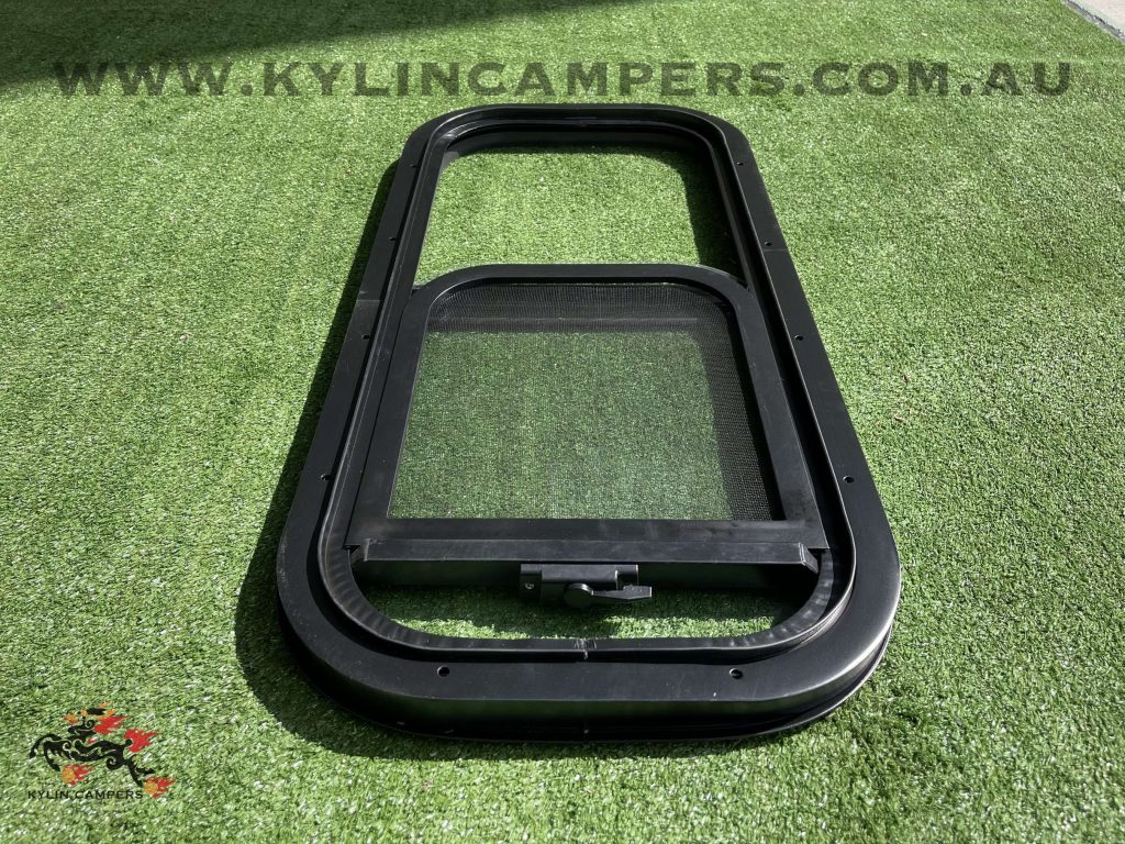 Black Alloy Sliding Window for Caravan or Ute Canopy (750mm x 350mm ...