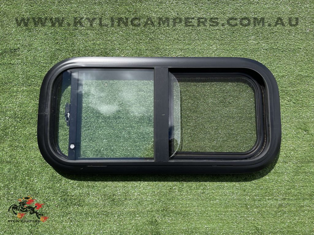 Black Alloy Sliding Window for Caravan or Ute Canopy (750mm x 350mm ...