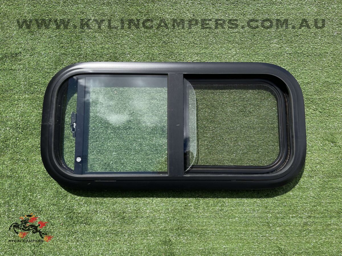 Black Alloy Sliding Window for Caravan or Ute Canopy (750mm x 350mm ...