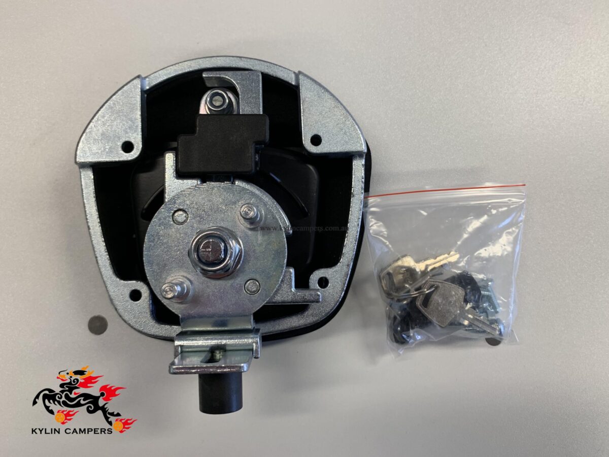 Whale Tail Lock for Ute Canopy in Black -Kylin Campers