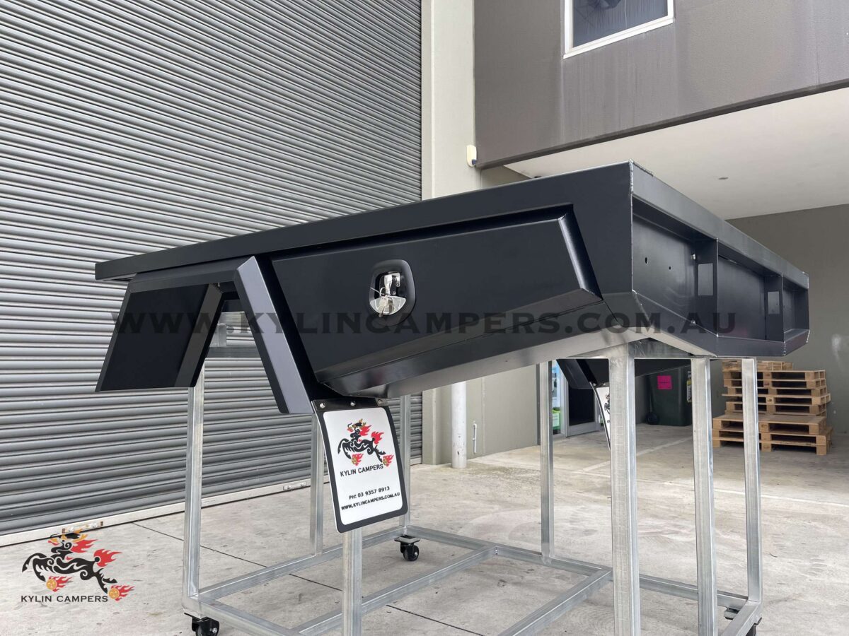 Ute Tray Wheel Guards and 880mm Tapered Toolboxes Package (Black)Kylin ...