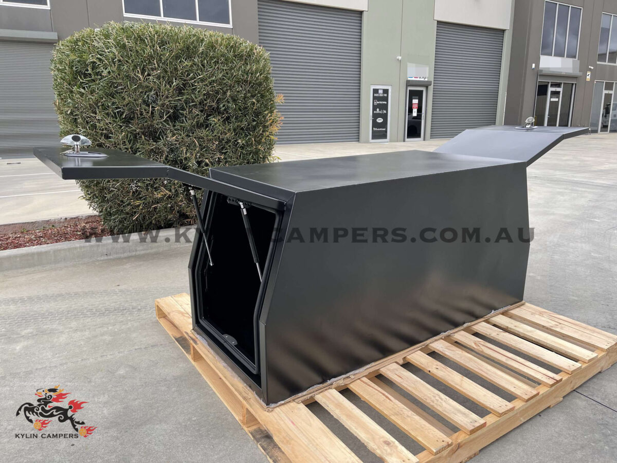 800mm Long Black Flat Plate Ute Canopy Alloy CanopyKylin Campers