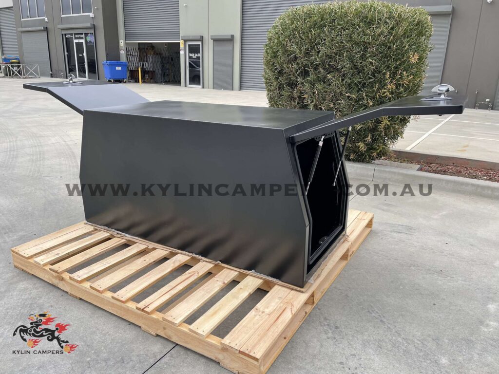 800mm Long Black Flat Plate Ute Canopy Alloy CanopyKylin Campers