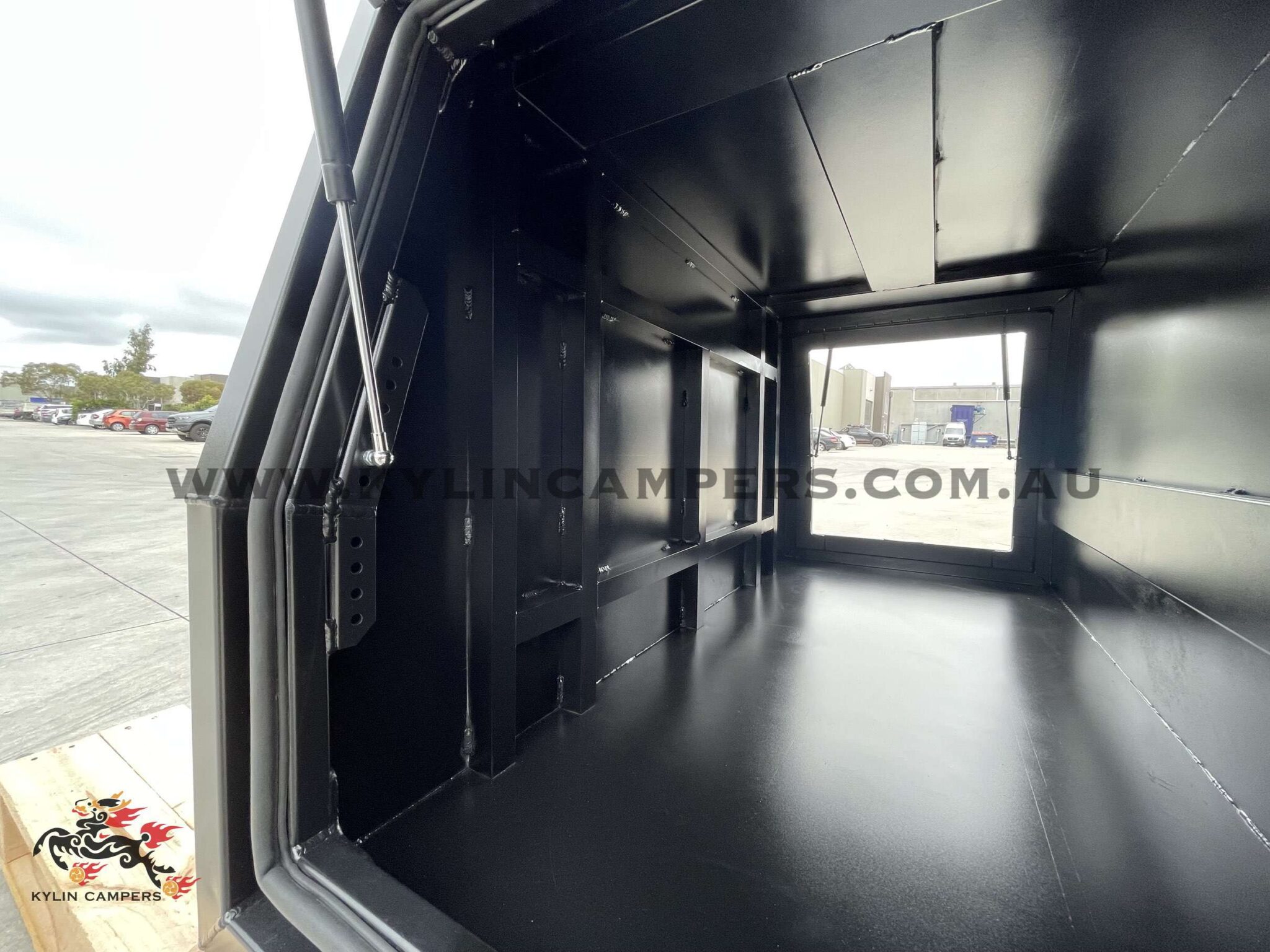 800mm Long Black Flat Plate Ute Canopy Alloy CanopyKylin Campers