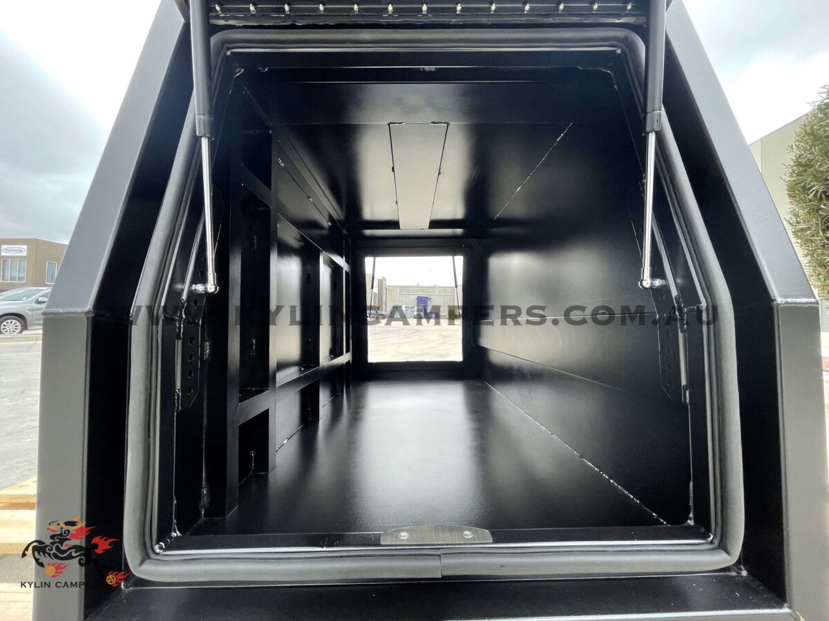 800mm Long Black Flat Plate Ute Canopy Alloy CanopyKylin Campers