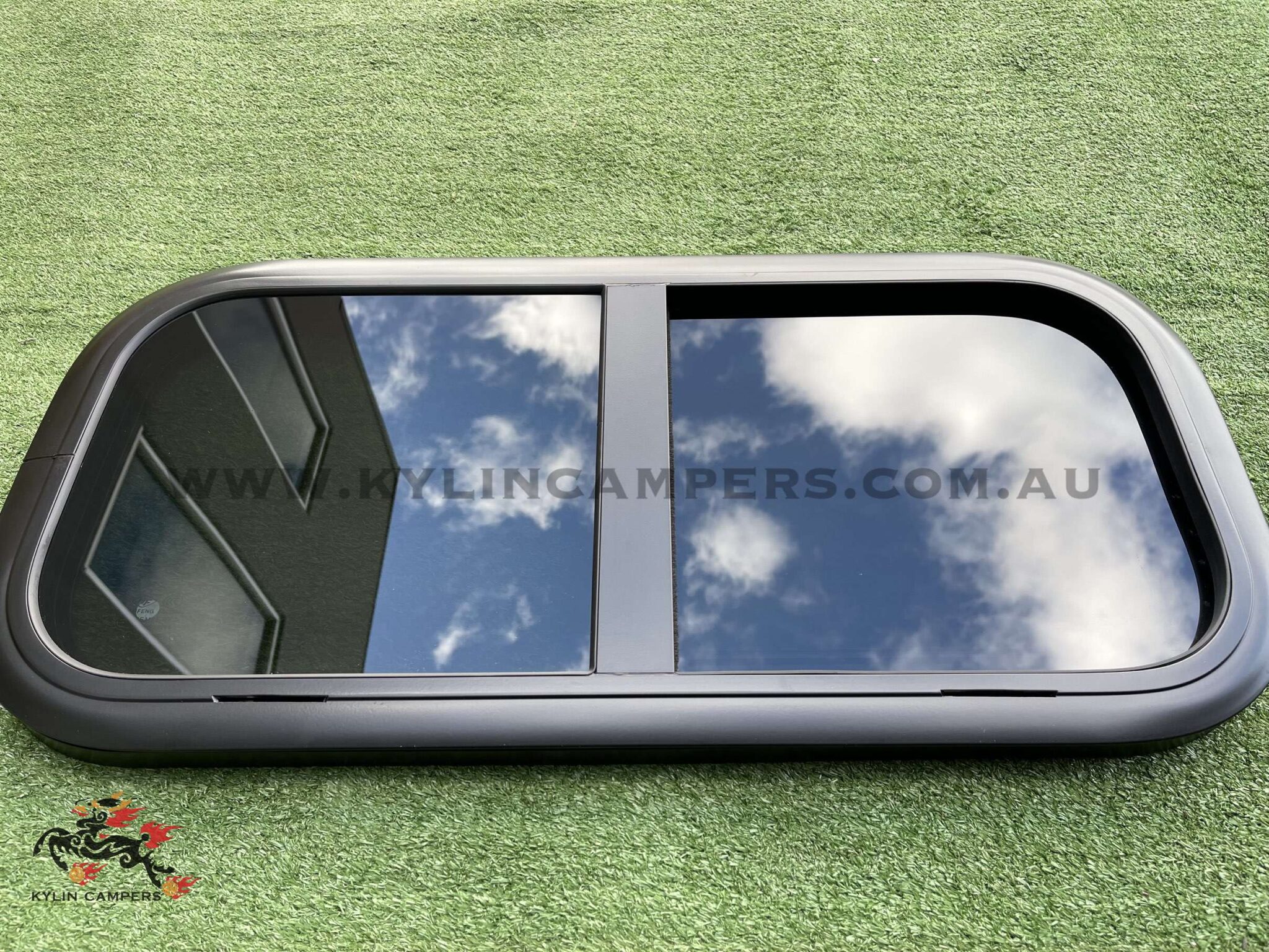 Black Alloy Sliding Window for Caravan or Ute Canopy (750mm x 350mm ...