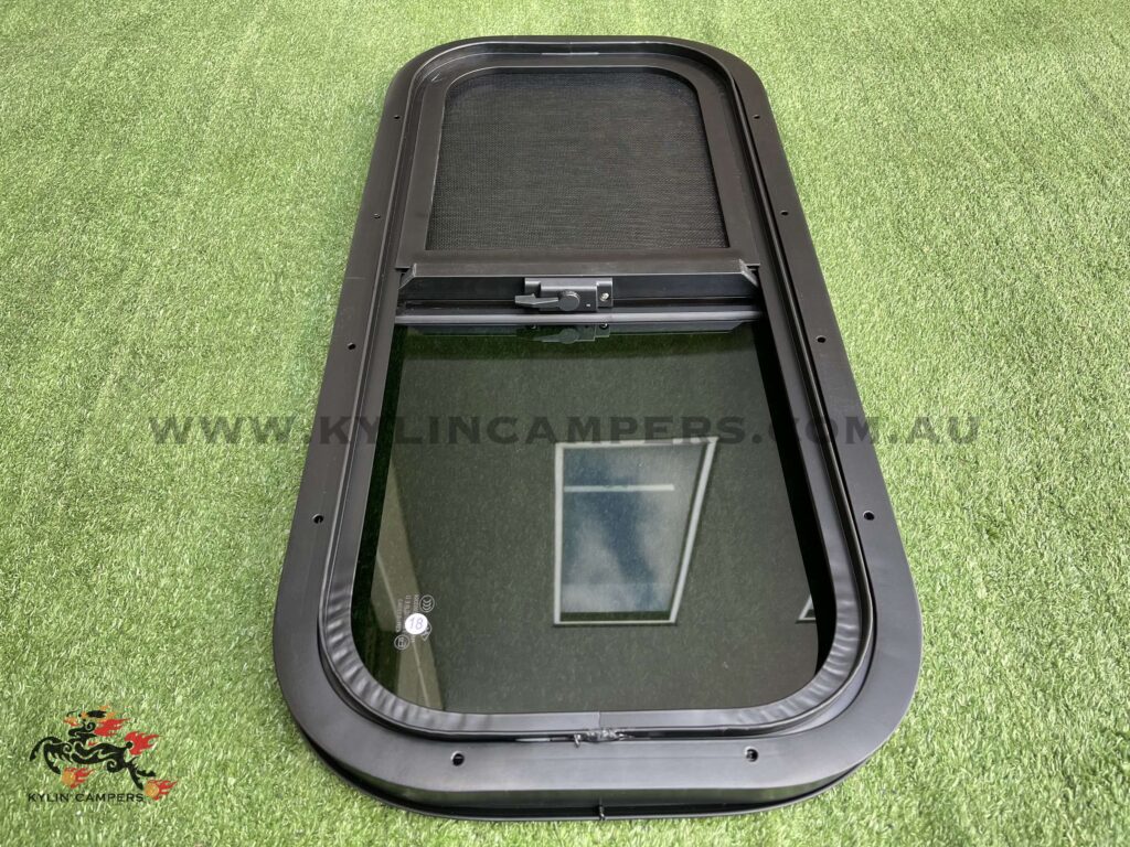 Black Alloy Sliding Window for Caravan or Ute Canopy (750mm x 350mm ...