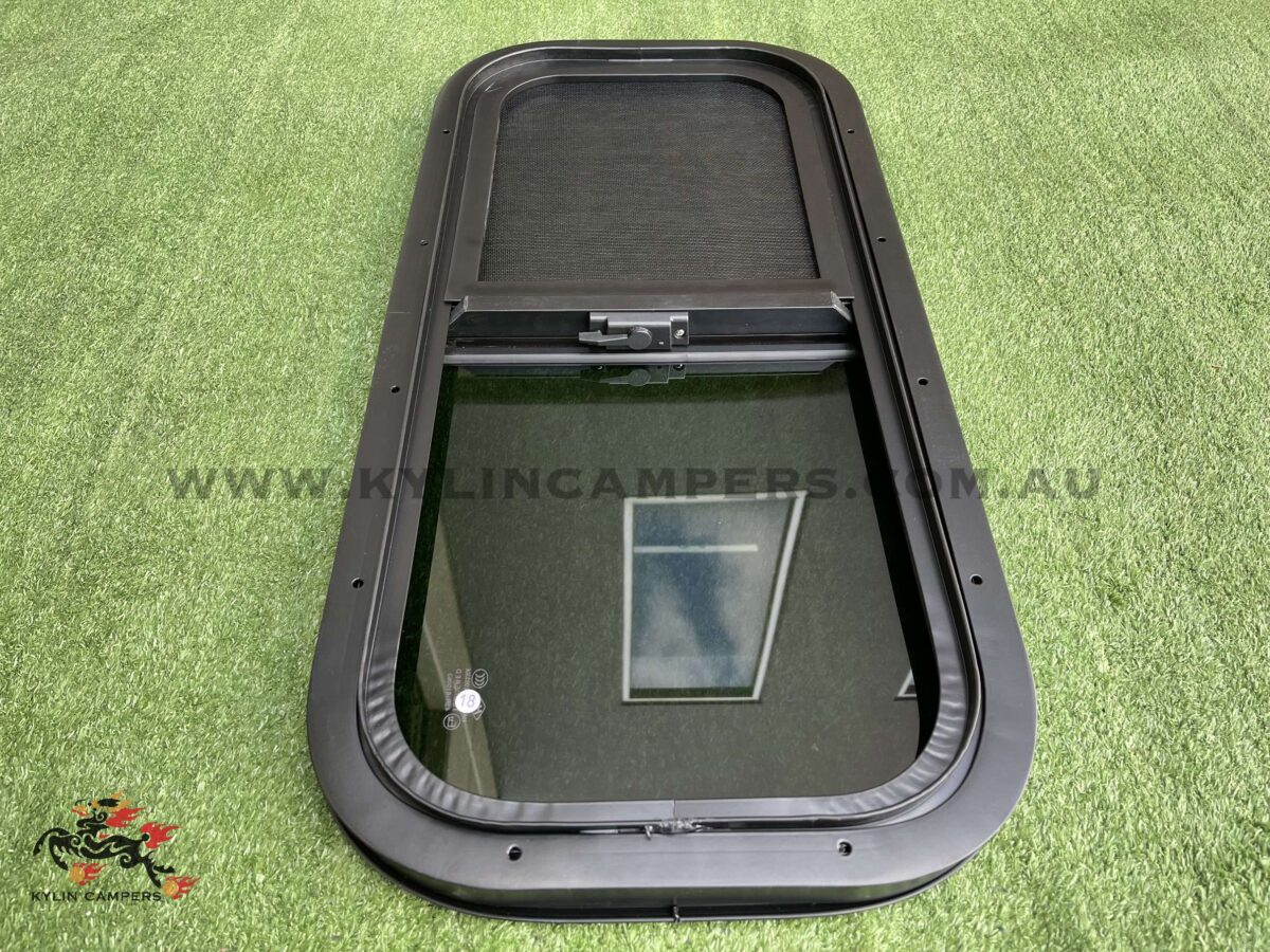 Black Alloy Sliding Window for Caravan or Ute Canopy (750mm x 350mm ...
