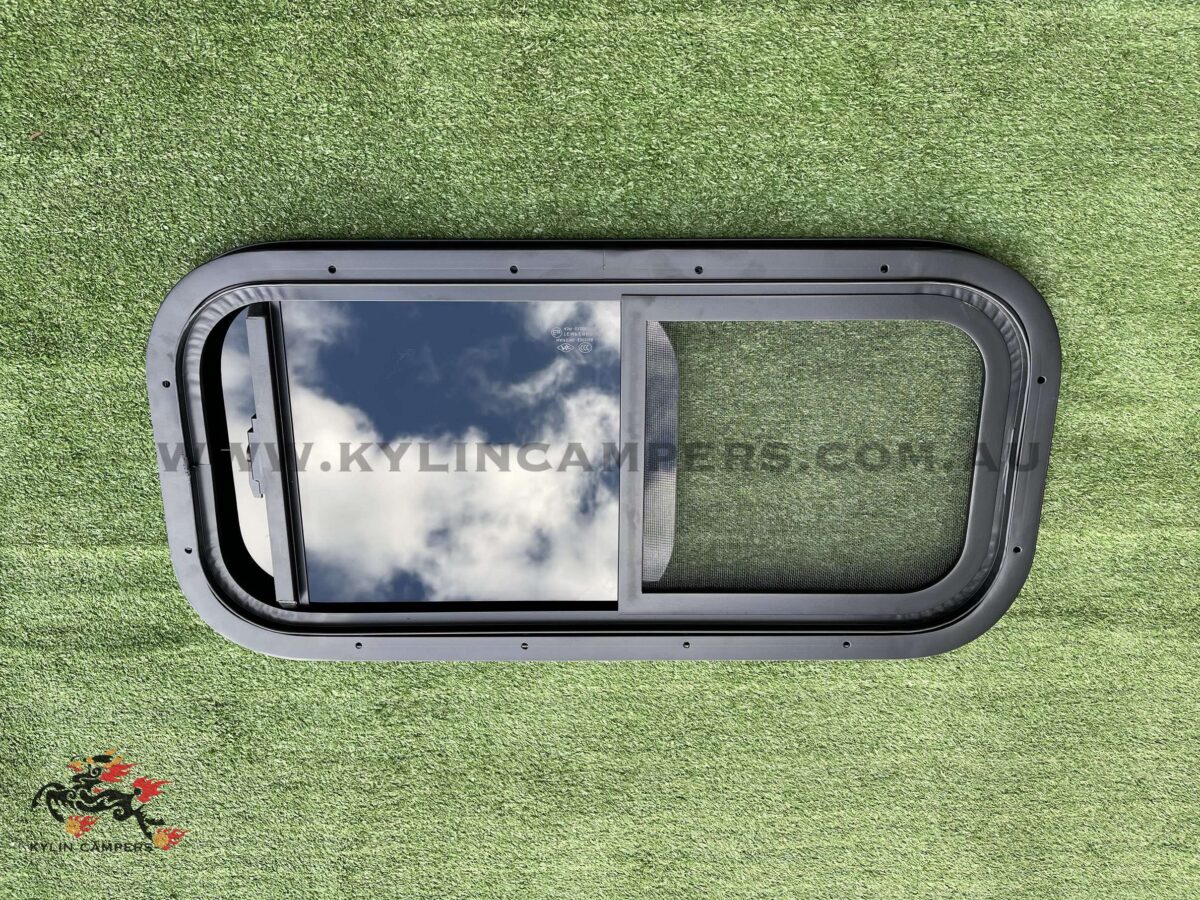Black Alloy Sliding Window for Caravan or Ute Canopy (750mm x 350mm ...