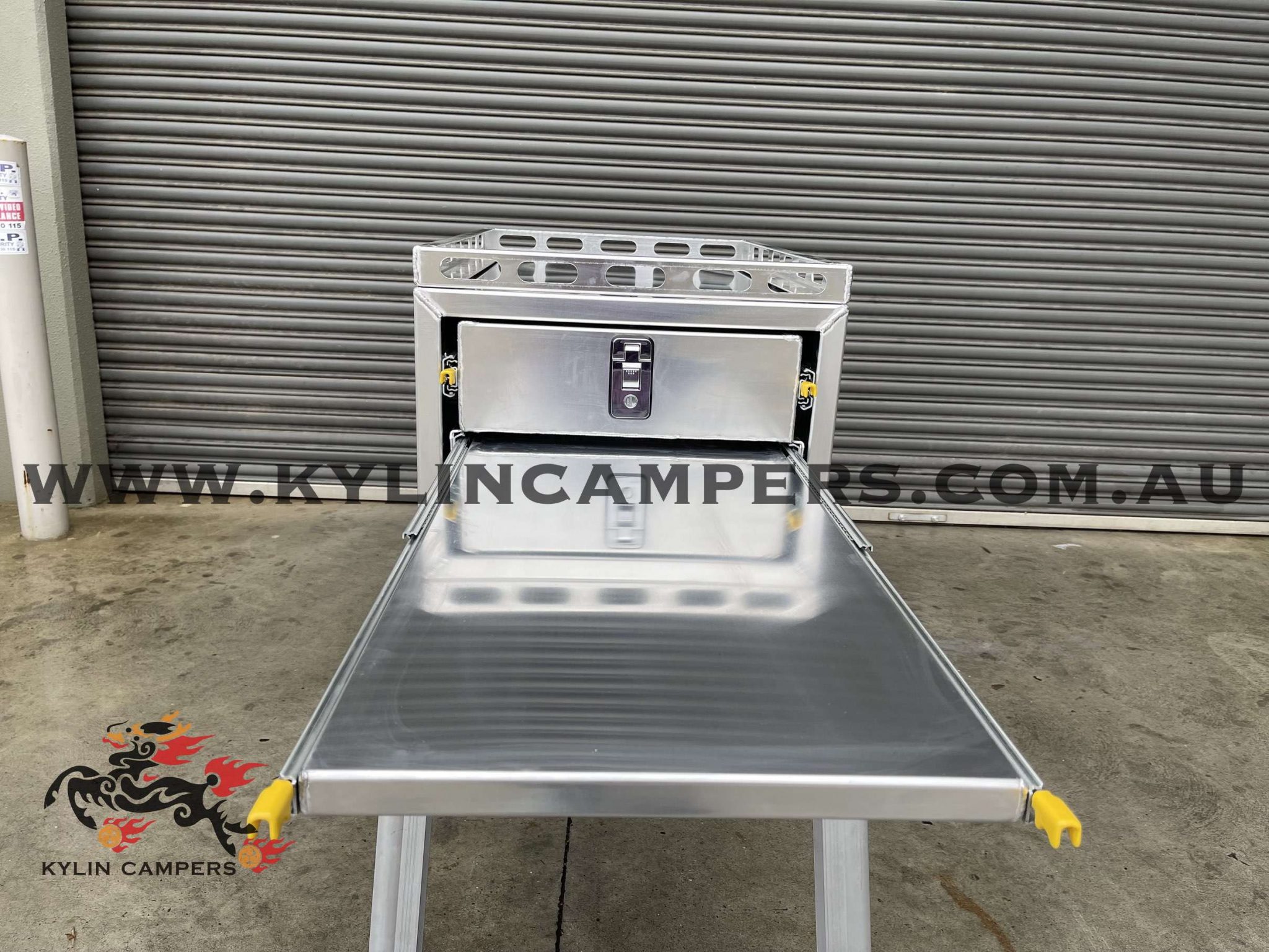 Aluminium Ute Canopy Drawer - 550mm wide single drawer with tableKylin ...