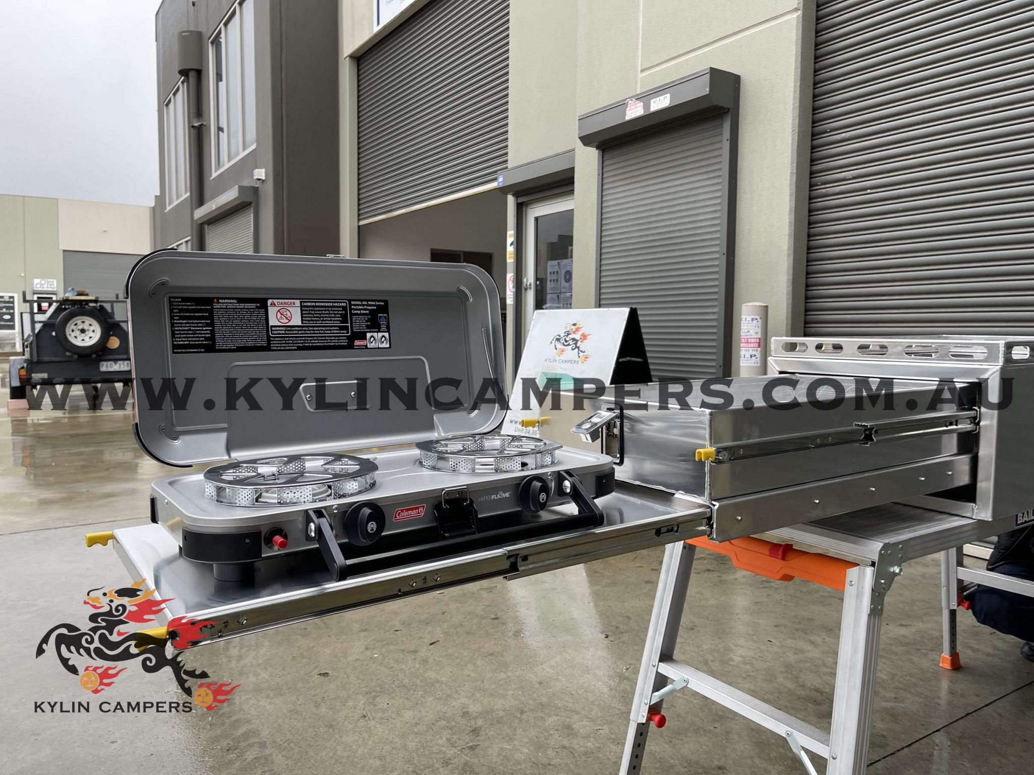 Aluminium Ute Canopy Drawer - 550mm wide single drawer with tableKylin ...
