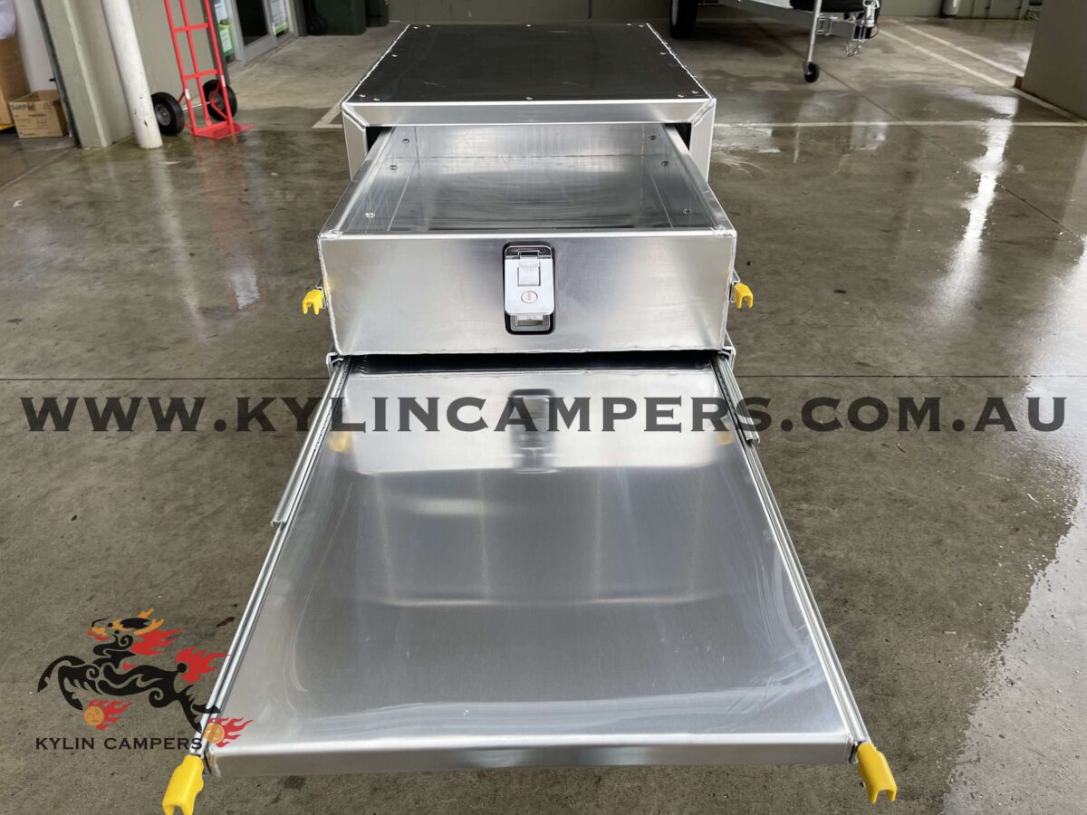 Aluminium Ute Canopy Drawer - 550mm wide single drawer with tableKylin ...
