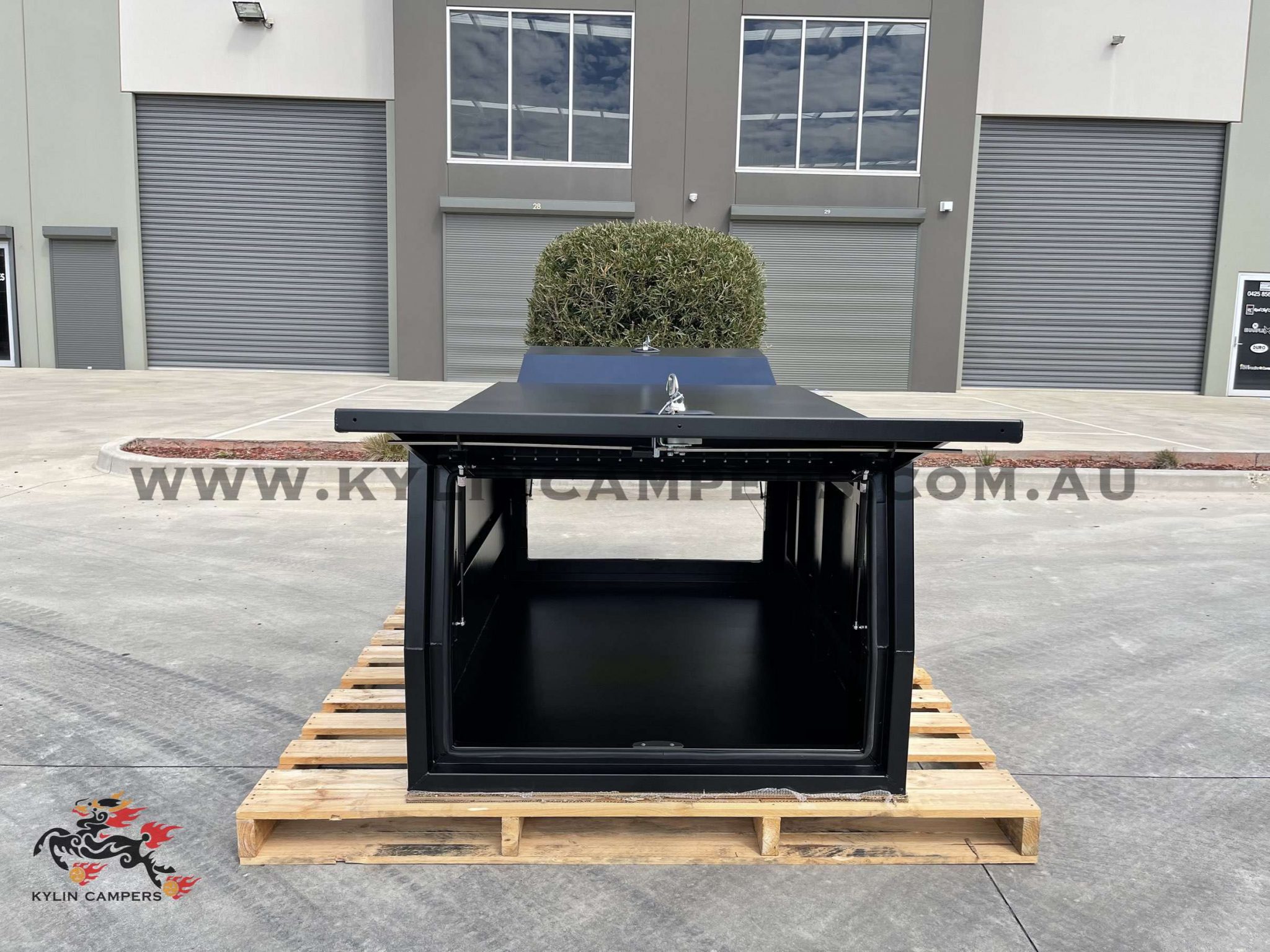 1200mm Black Flat Plate Half Canopy - (three point locking) -Kylin Campers