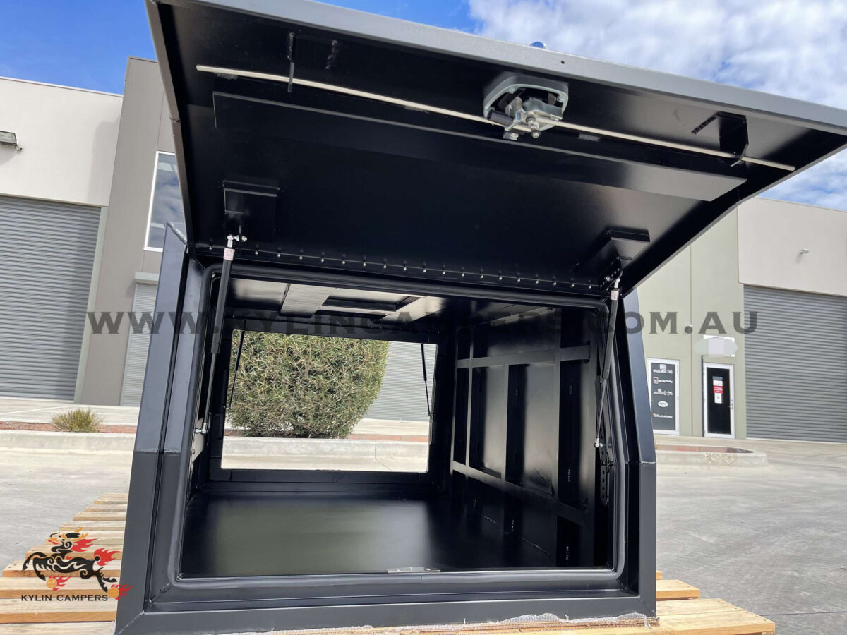 1200mm Black Flat Plate Half Canopy - (three point locking) -Kylin Campers