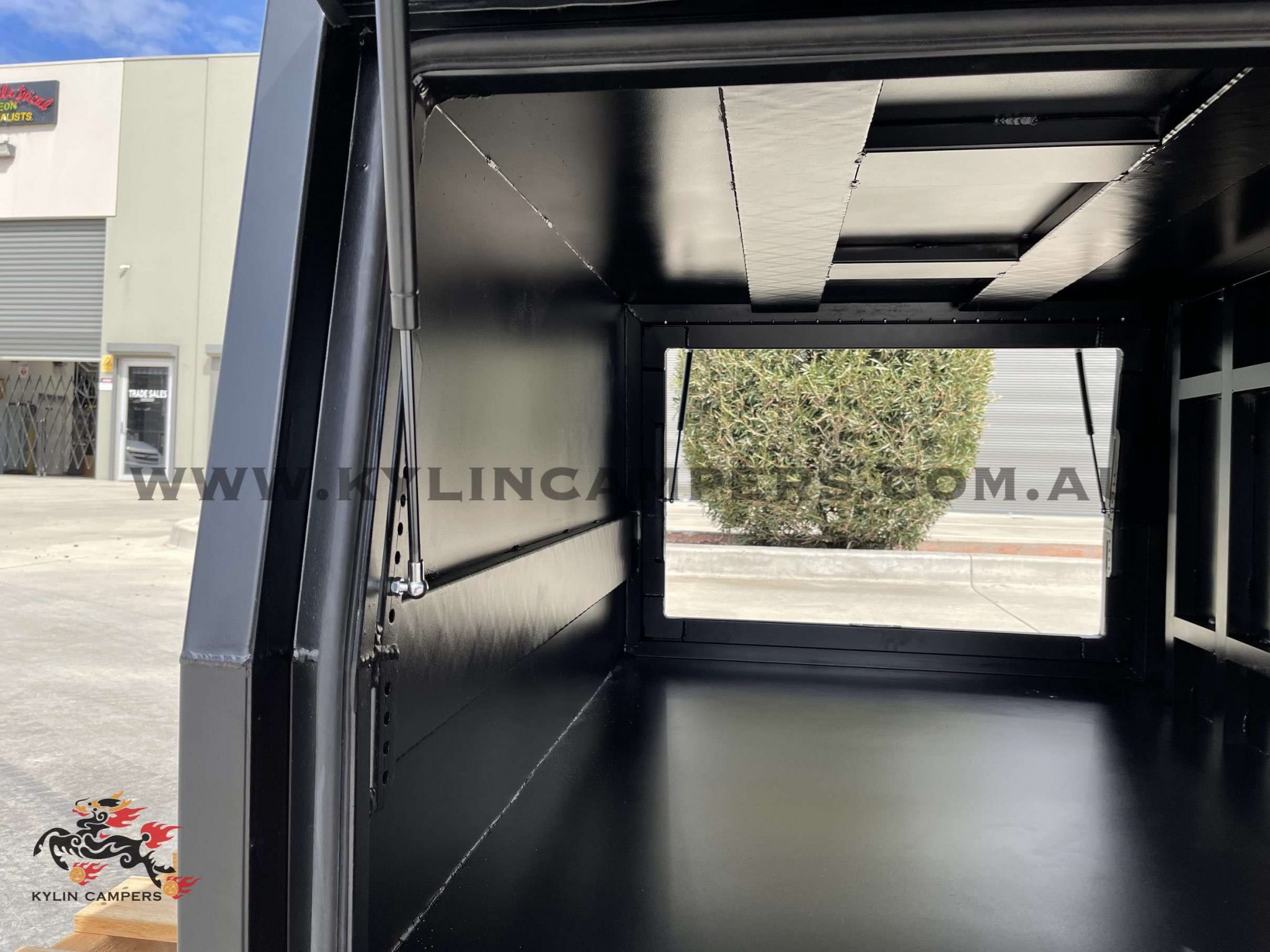 1200mm Black Flat Plate Half Canopy - (three point locking) -Kylin Campers