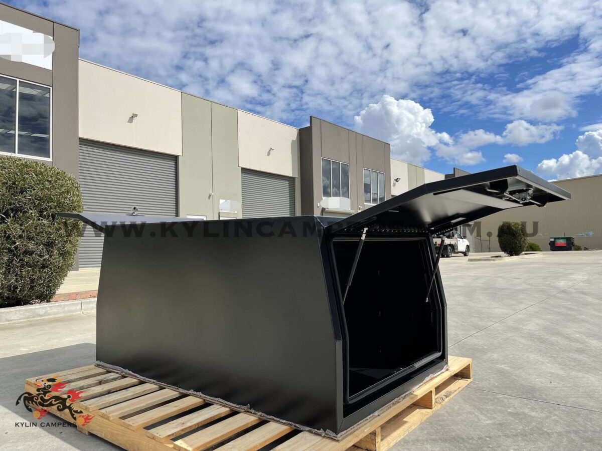 1200mm Black Flat Plate Half Canopy - (three point locking) -Kylin Campers