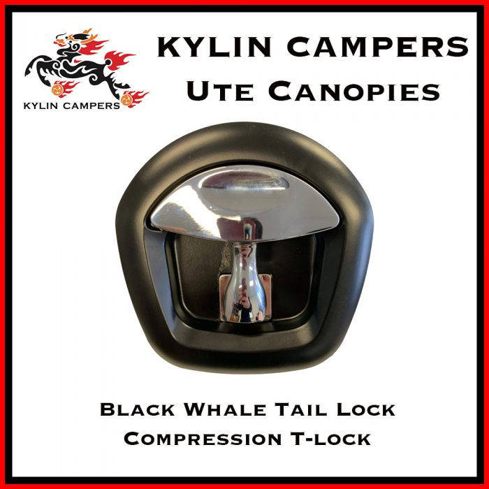 Whale Tail Lock for Ute Canopy in Black -Kylin Campers